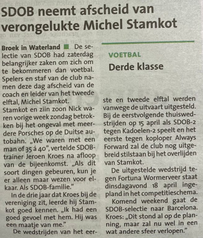 SDOB neemt afscheid van Michel | SV SDOB
