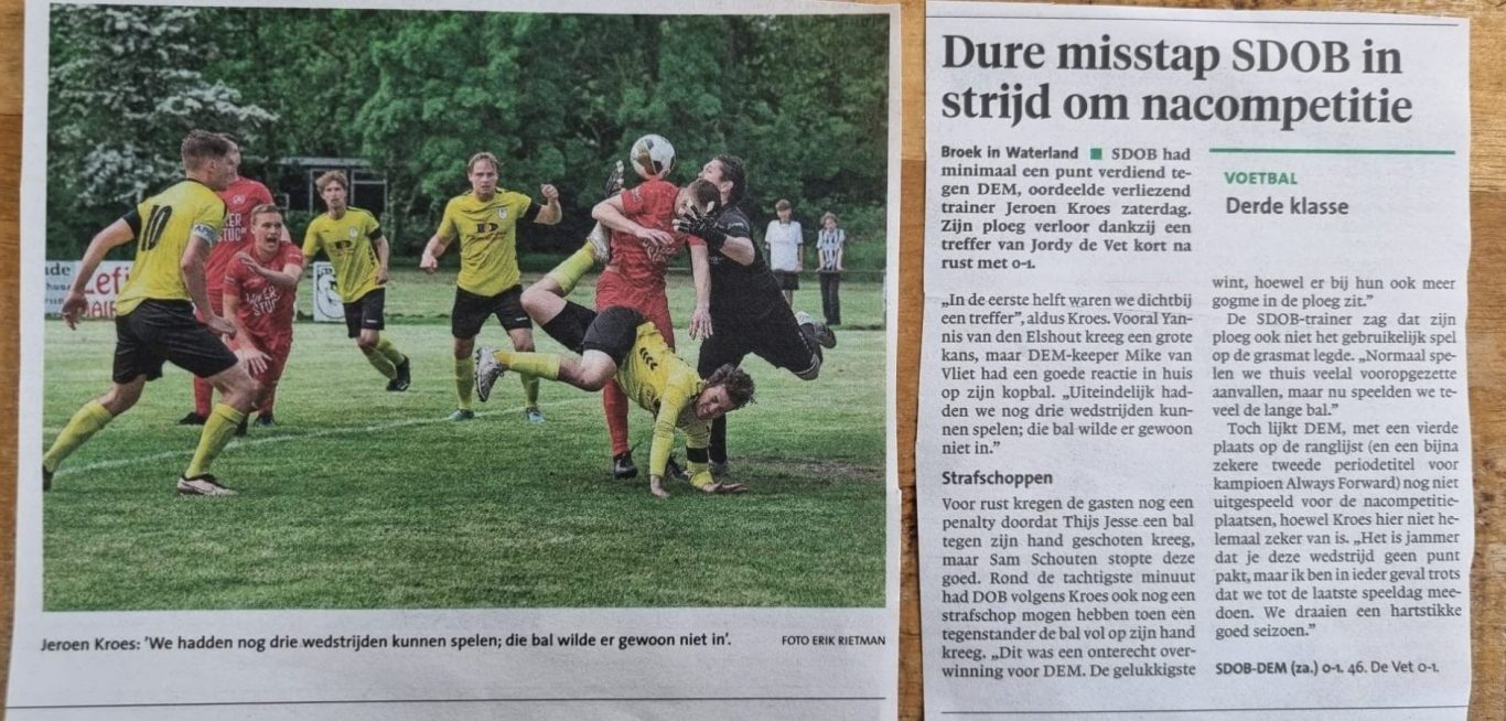 Dure misstap SDOB | SV SDOB