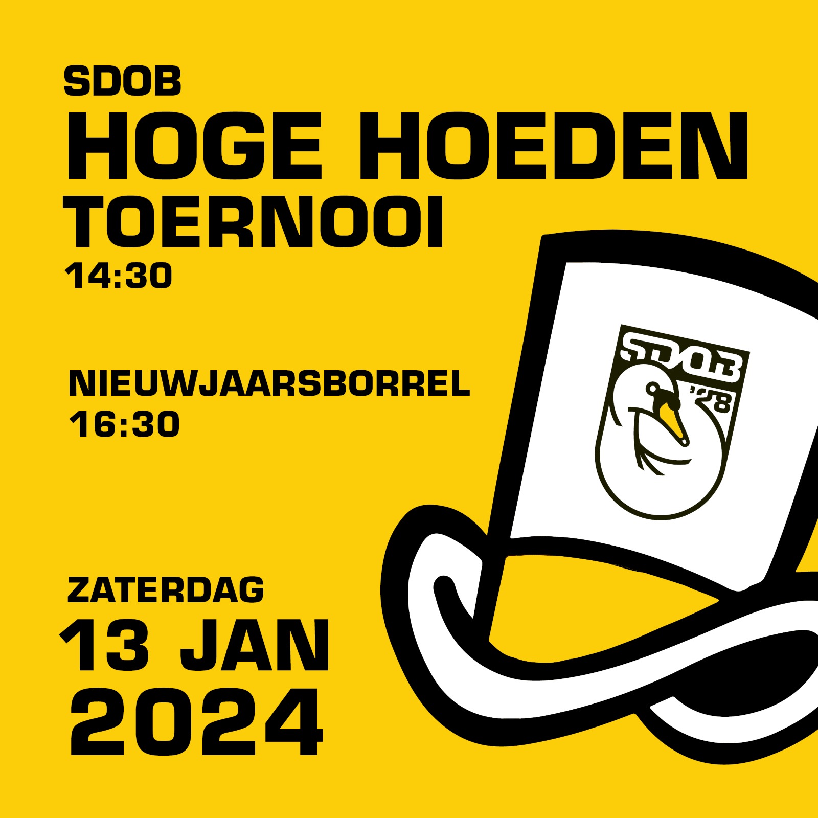Nieuwjaarsborrel en Hoge Hoeden toernooi (13 januari 2024) | SV SDOB